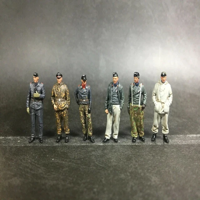 1/72 SCALE RESIN Figure Model Toys WWII 6 German officers crew ...