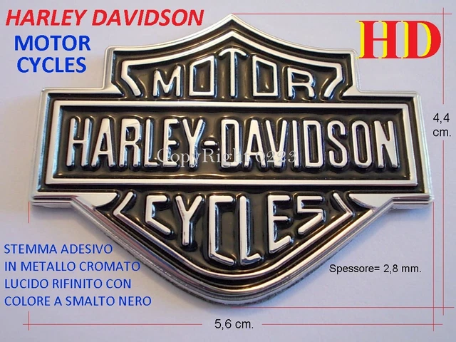 STEMMA HD HARLEY DAVIDSON in METALLO CROMATO COLORI a SMALTO Badge ...