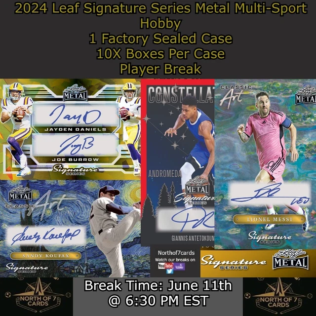 ALEJANDRO GARNACHO 2024 Leaf Signature Series metallo multi sport 1X ...