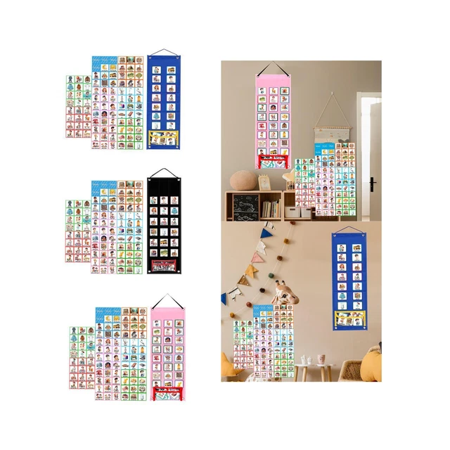 DAILY SCHEDULE POCKET chart for kids, visual timetable for teaching ...