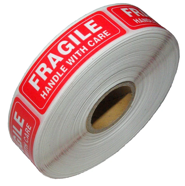 30 ROLLS 1000 Per Roll 1 x 3 FRAGILE HANDLE WITH CARE Stickers Labels ...