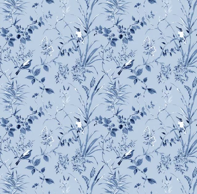 DOLLS HOUSE WALLPAPER 1/12th 1/24th scale Birds Blue Quality Paper #943 ...