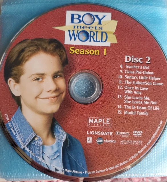 BOY MEETS WORLD Season 1 Disc Only Loose DVD TV Series Lionsgate £1.93 ...