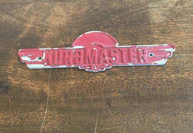 KURBMASTER EMBLEM BADGE Grumman Olson 9.75" Cast Metal Paint Loss $243. ...