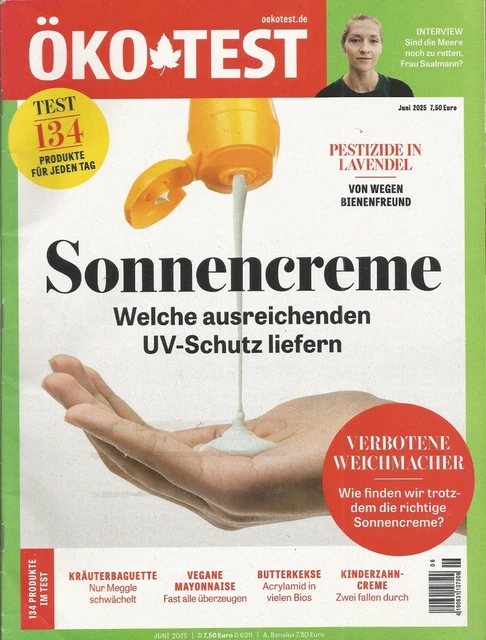 ÖKO TEST, JUIN 2025. Solaire, Kinderzahncreme, Butterkekse ...