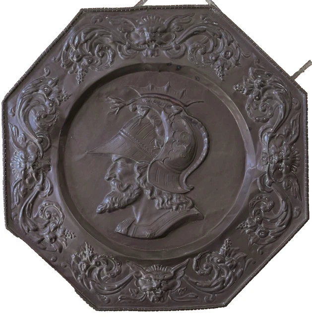 GRANDE PLAQUE MURALE ancienne portrait du dieu de la Guerrre MARS ...