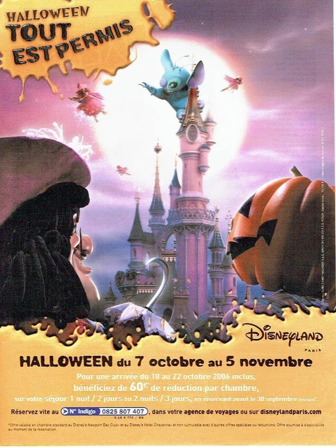 PUBLICITE ADVERTISING 027 2006 Disneyland Paris Halloween EUR 3,00 ...