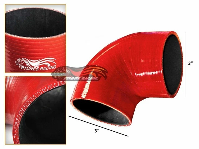 3& SILICONE HOSE/INTAKE/INTERCOOLER Pipe Elbow Coupler RED For ...