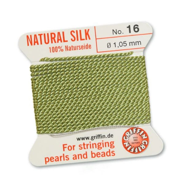 GRIFFIN 100% SILK Natural Beading Thread - Stringing Pearls Beads ...