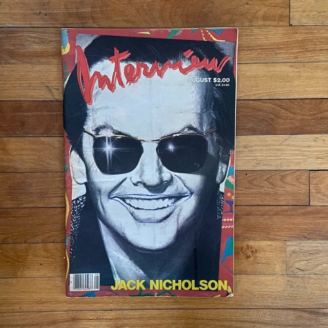 ANDY WARHOL'S INTERVIEW Magazine Aug 1984 Jack Nicholson Cover Patrick ...