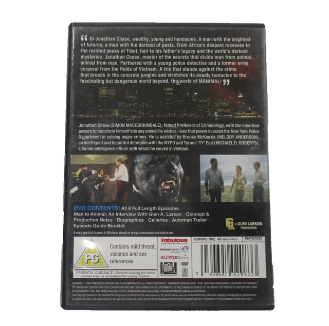 MANIMAL THE COMPLETE Series DVD PG PAL R2 1983 20th C Fox 8 Full Length ...