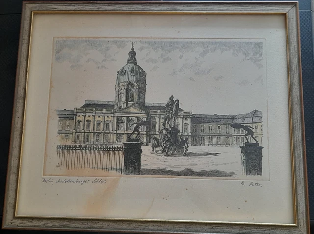 W. PETERS ORIGINAL Farb-Radierung Berlin Charlottenburger Schloß mit Rahmen EUR 22,00 - PicClick DE