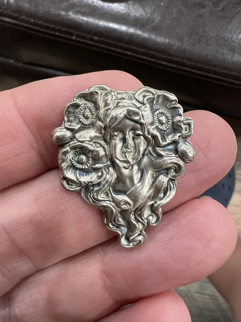 ANTIQUE VINTAGE ART Nouveau Sterling Silver Lady Face Hat Pin £32.06 ... ANTIQUE VINTAGE ART Nouveau Sterling Silver Lady Face Hat Pin £32.06 ...