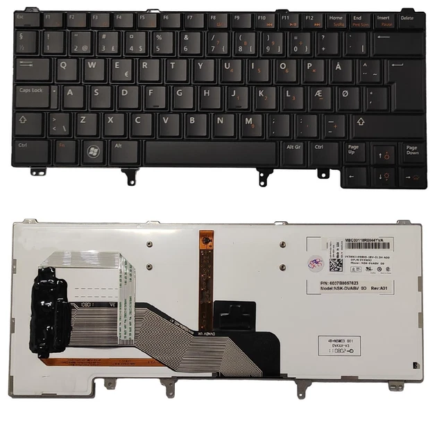 DANISH KEYBOARD DELL LATITUDE E5320 E5520 E6220 E6320 E6330 E5420 E5430 ...