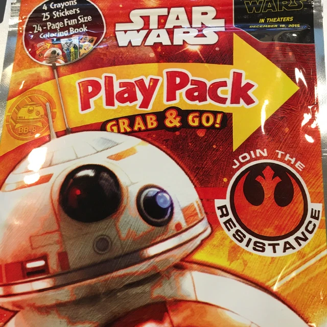 STAR WARS NEW Play Pack Grab & Go Crayons Stickers Coloring Book Travel ...