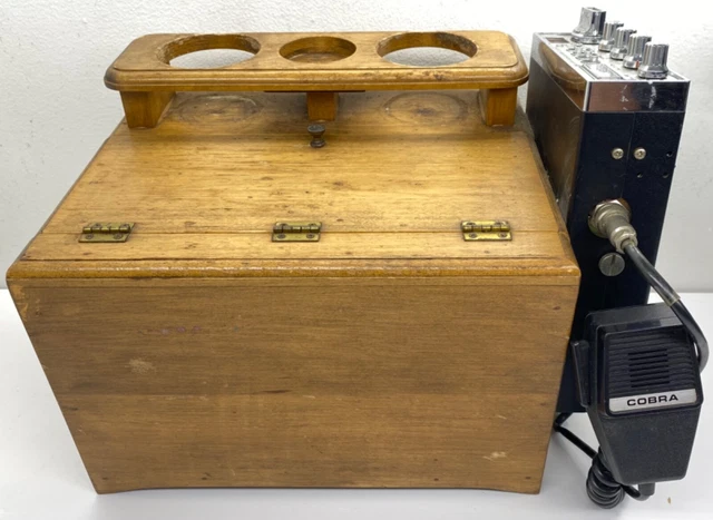 VINTAGE WOOD CENTER Console Cabinet for Vehicle Cobra 25 LTD WX Classic ...