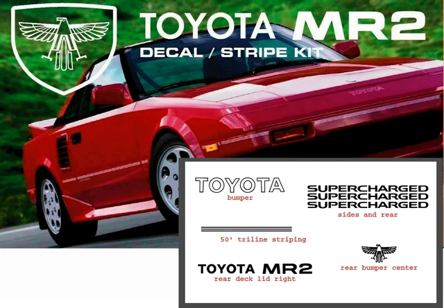 84-89 AW10/AW11 TOYOTA Mr2 Supercharged Trd Decal Tri-Line Stripe ...
