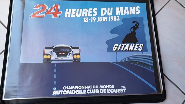 AFFICHE POSTER ORIGINAL Aco Porsche Non Pliee 24H Du Mans 18-19 Juin ...