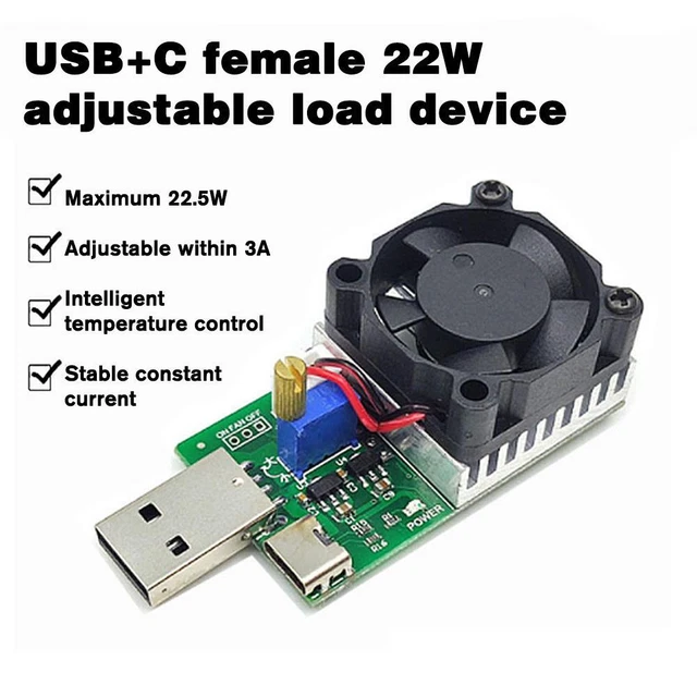 ELECTRONIC LOAD POWER Discharge Tester USB/Type-CAdjustable Module ...