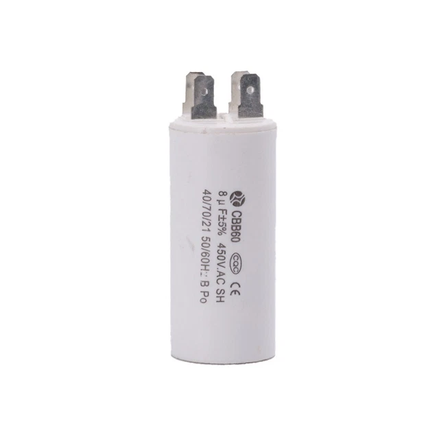ROUND CAPACITOR RUN Capacitor Laundry Room 450VAC 8uf 1PC CBB60 For ...