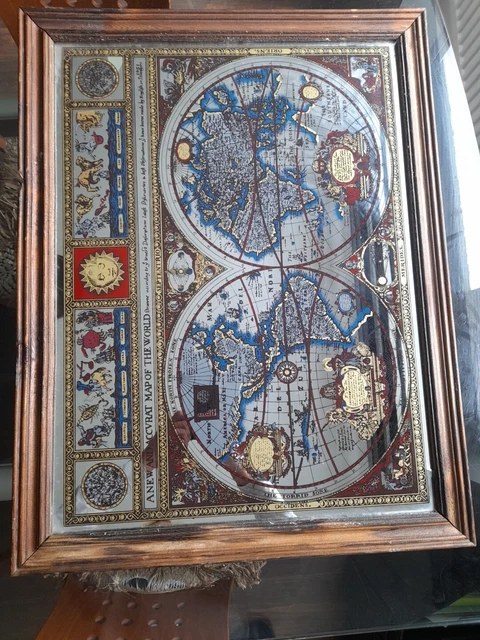 VINTAGE MIRROR A New And Accvrat Map Of The World £49.99 - PicClick UK