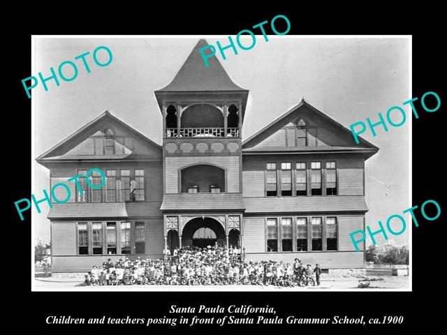 old-8x6-historic-photo-santa-paula-california-the-grammer-school-c1900
