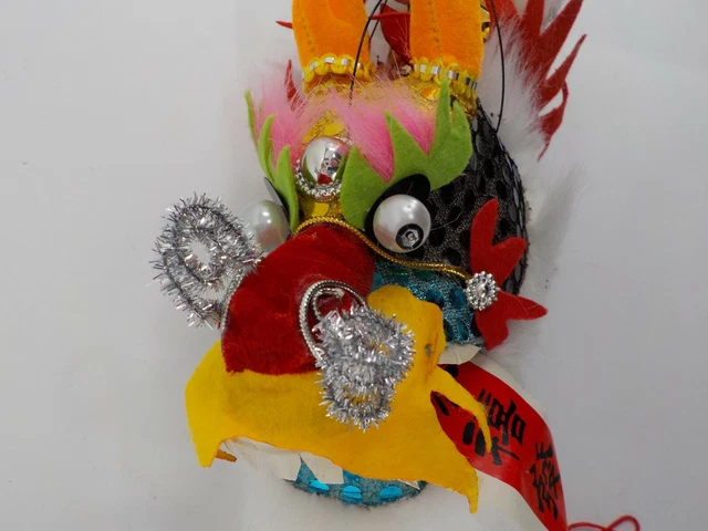 30IN CHINESE DRAGON String Puppet Black Gold Rooster Claws Bells No ...