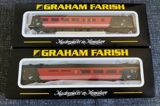 GRAHAM FARISH N gauge 2 x Virgin livery coaches MK3 RFM and Mk2F BSO ...