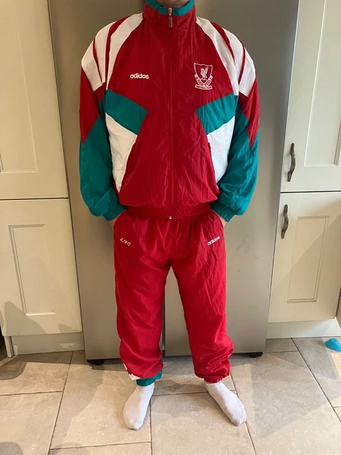 LIVERPOOL FC ORIGINAL Adidas Rare 1991-92 Shell Suit Size Mens 40/42 £ ...
