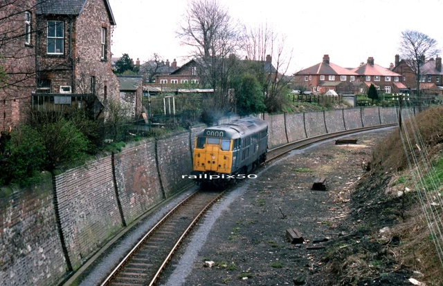 ORIGINAL RAILWAY SLIDE.292.23. York Foss Islands branch Class 31 loco ...