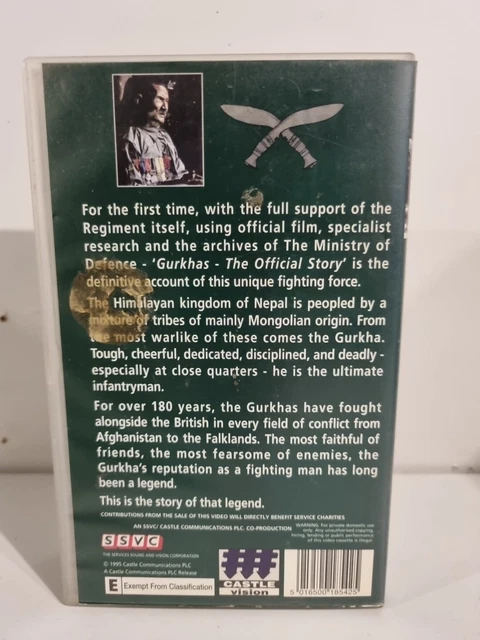 GURKHAS THE OFFICIAL Story - PAL VHS Video Tape WH smith Exclusive ...