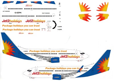 JET2 HOLIDAYS 737-300 Airliner Decal 1:144 scale for Skyline/ minicraft ...