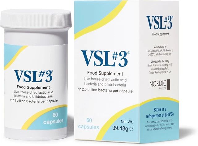 VSL#3 HIGH-CONCENTRATION PROBIOTIC Capsules for Gut Health (60 Capsules ...
