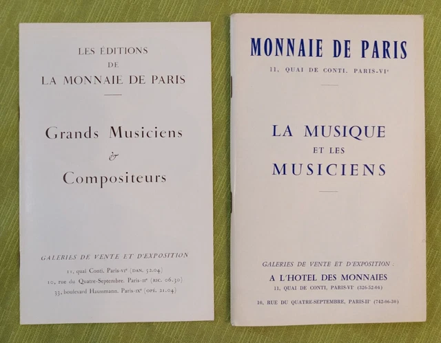 MONNAIE DE PARIS, la Musique et les Musiciens, 1960's Paris Mint, (2 ...