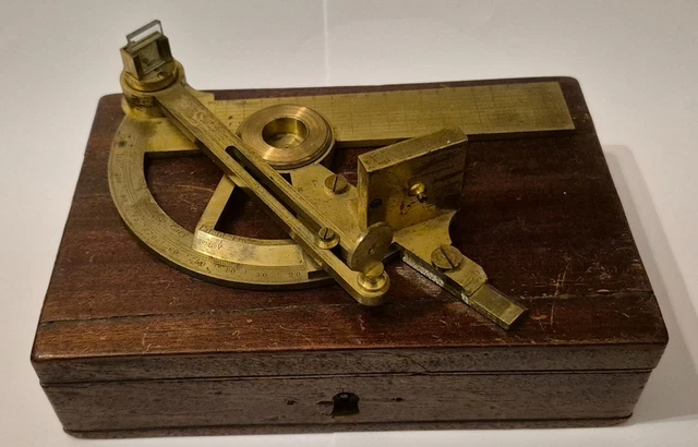 A DOUGLAS BRASS reflecting protractor or pocket sextant by Cary, circa ...