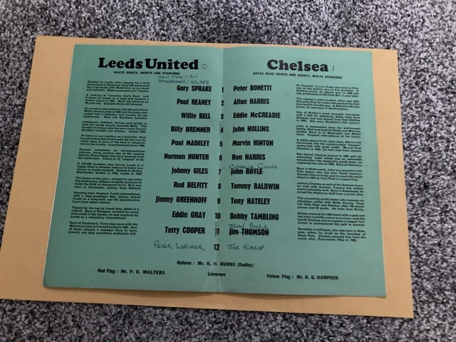LEEDS V CHELSEA 1967 FA Cup Semi- Final Programme, Ticket, Paper ...