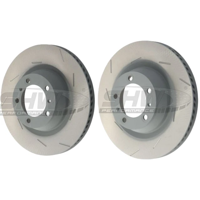 SHW REAR GROOVED Brake Discs 350mm X2 For Porsche Panamera GTS/Turbo ...