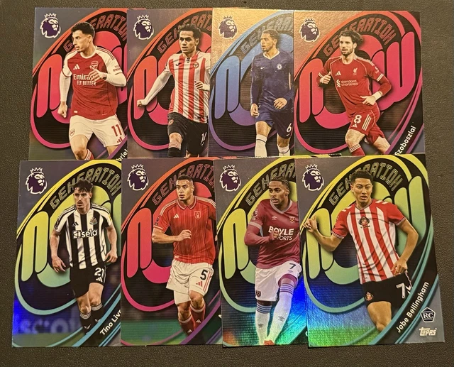PREMIER LEAGUE TOPPS 2025/26 Generation Now Trading Card Bundle X8 ...