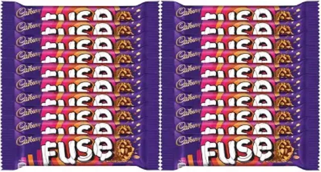 CADBURY'S FUSE CHOCOLATE Bar with Peanuts, each 48 grams, (pack of 10 ...