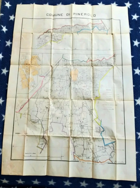 PINEROLO 1889 - CARTINA Piantina Mappa -100 X 70 cm. con libretto ...