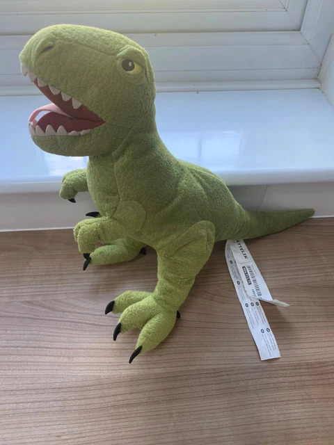IKEA JATTELIK T-REX Dinosaur 18" Tyrannosaurus Rex Green Plush Cuddly ...