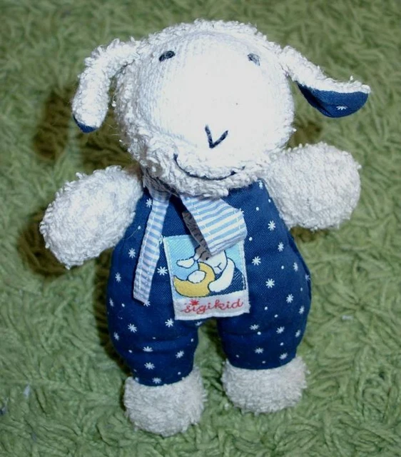 SIGIKID SCHAF LAMM Mondschaf Mondschäfle blau mit Sternen ca 19 cm EUR ...
