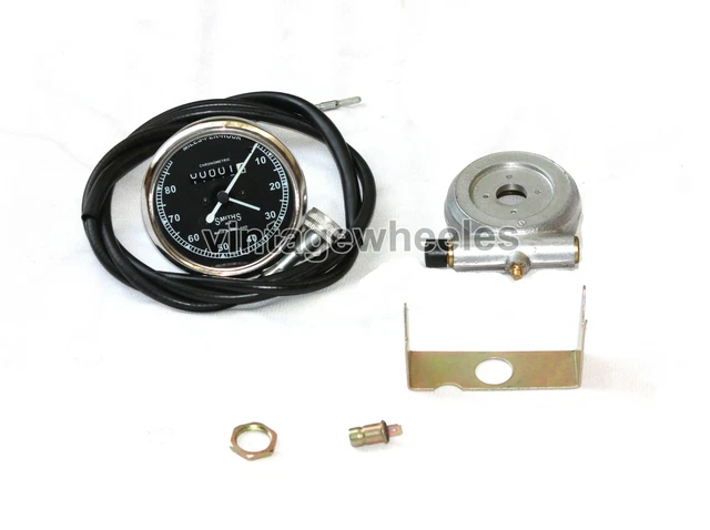 SMITHS REPLICA 80 Mph Speedo Black + Drive & 64" Inches Cable For ...