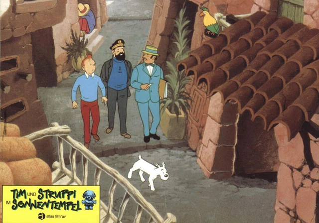 TIM UND STRUPPI im Sonnentempel ORIGINAL Aushangfoto Hergé ZEICHENTRICK ...