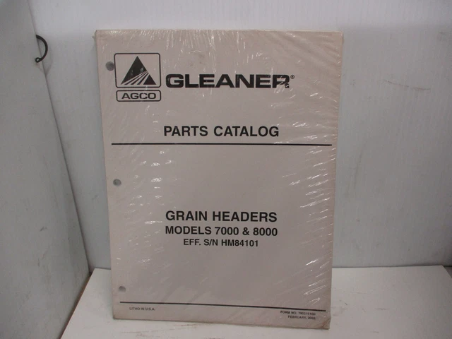 GLEANER GRAIN EN-TÊTES Modèles 7000 & 8000 Pièces Catalogue EUR 22,10 ...