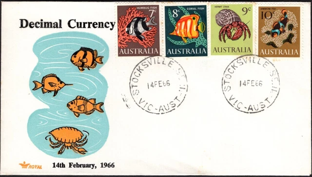 1966 AUSTRALIA DECIMAL Currency Fish Definitives Set Of 4 Royal ...