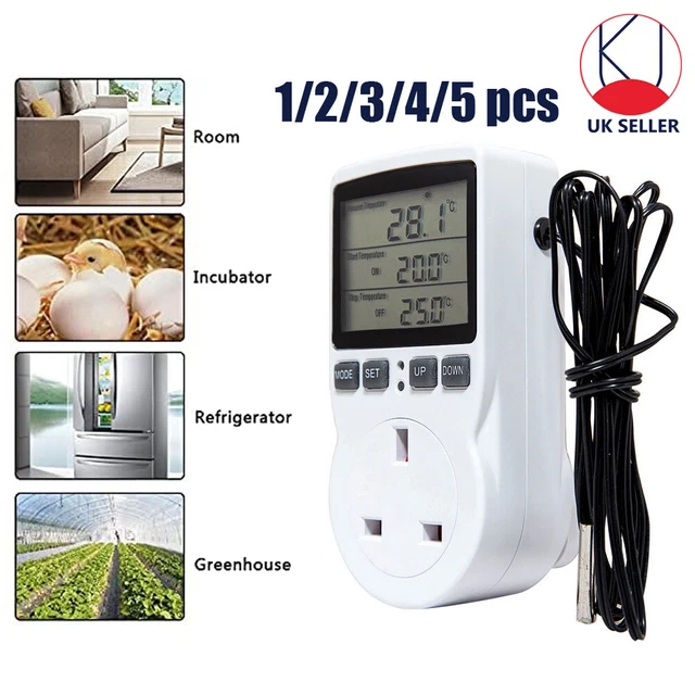 THERMOSTAT - PLUG in Temperature Electric Digital Controller Sensor ...