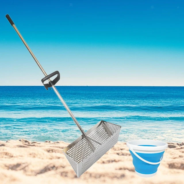 WITH FOLDABLE FISHING Bucket Sand Sieve Seafood Digging Rake Sand Fleas ...