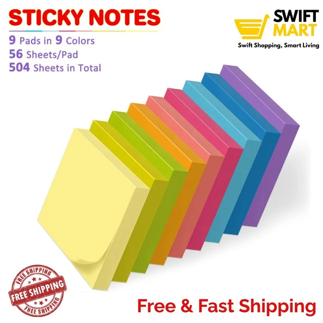 POST IT NOTES Pop-Up, Sticky Notes, 3X3 Inches, 9 Pads, Bright Colors ...
