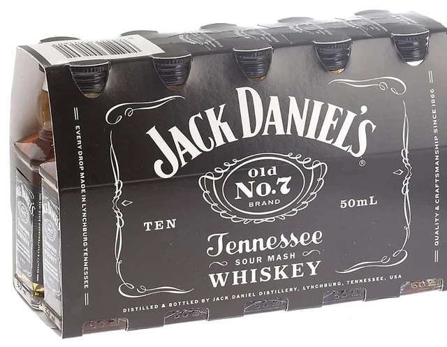 JACK DANIEL'S AMERICAN Whiskey 5cl Miniature - Pack De 10 Bouteilles En ...